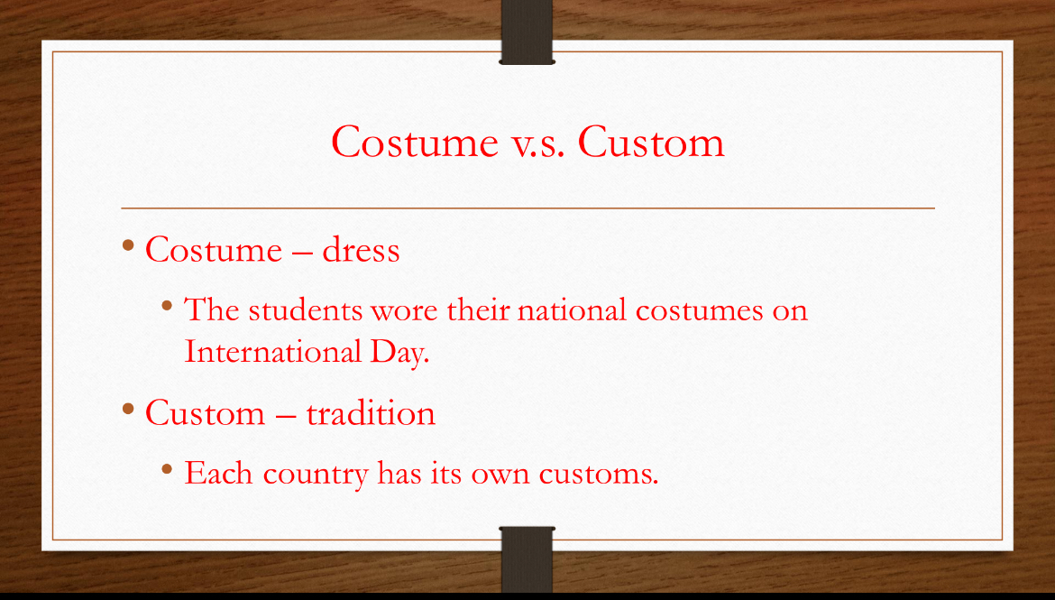 Error Identification | Costume Vs Custom – MASTERTUITION