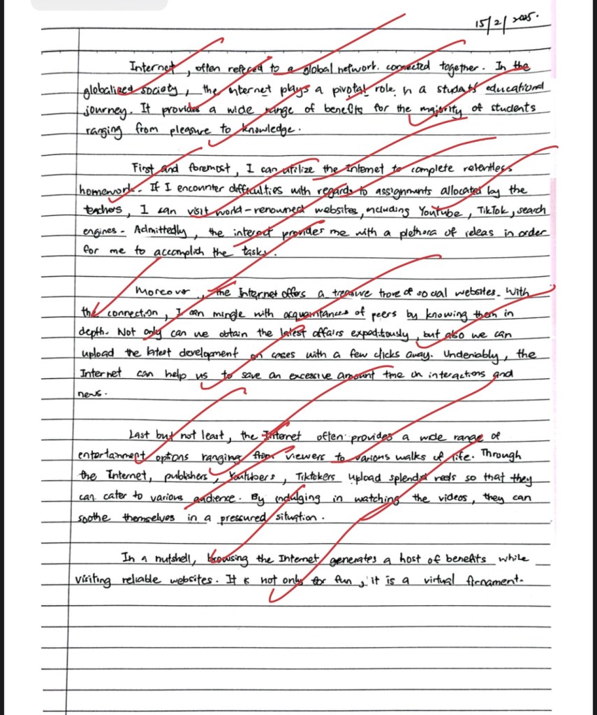 [English Writing] Student’s Masterpiece | The Internet | Guided Essay ...